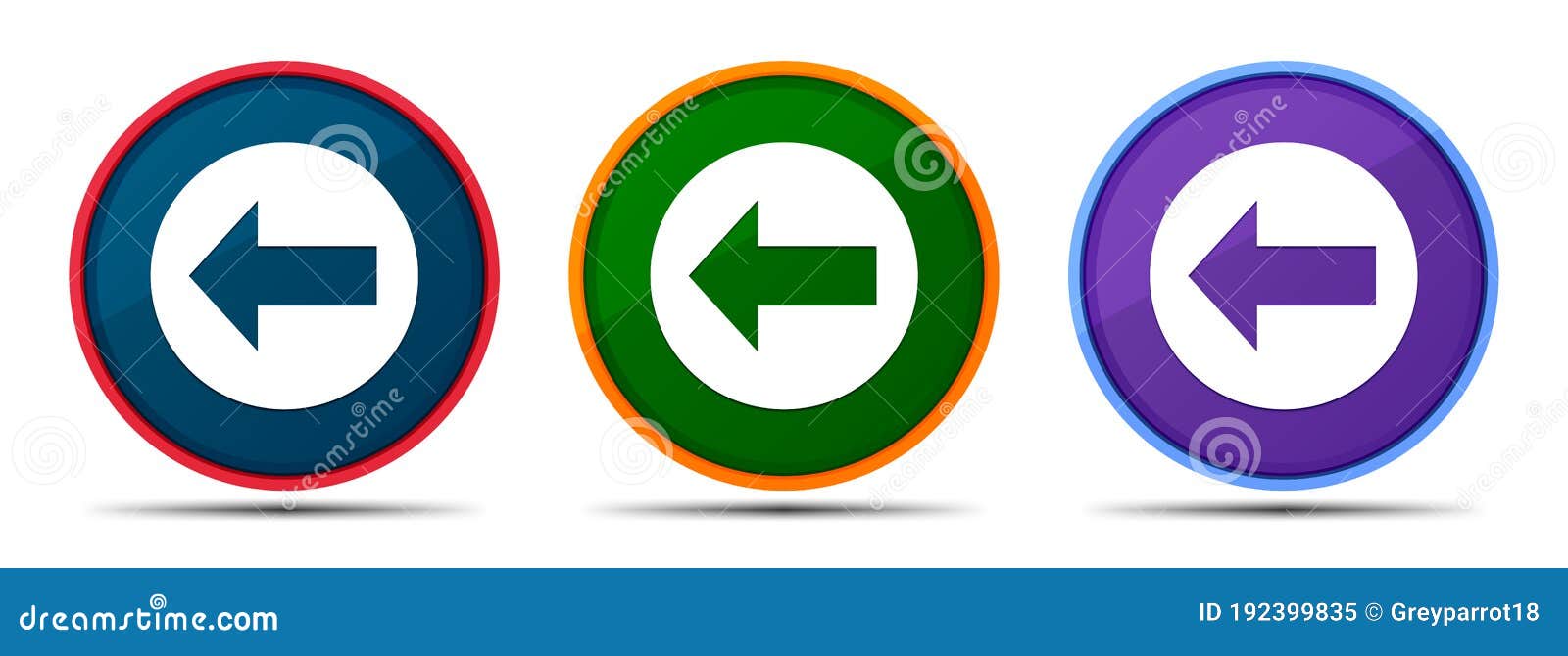 Back Icon Silky Smart Flat Round Buton Set Illustration Stock Vector ...