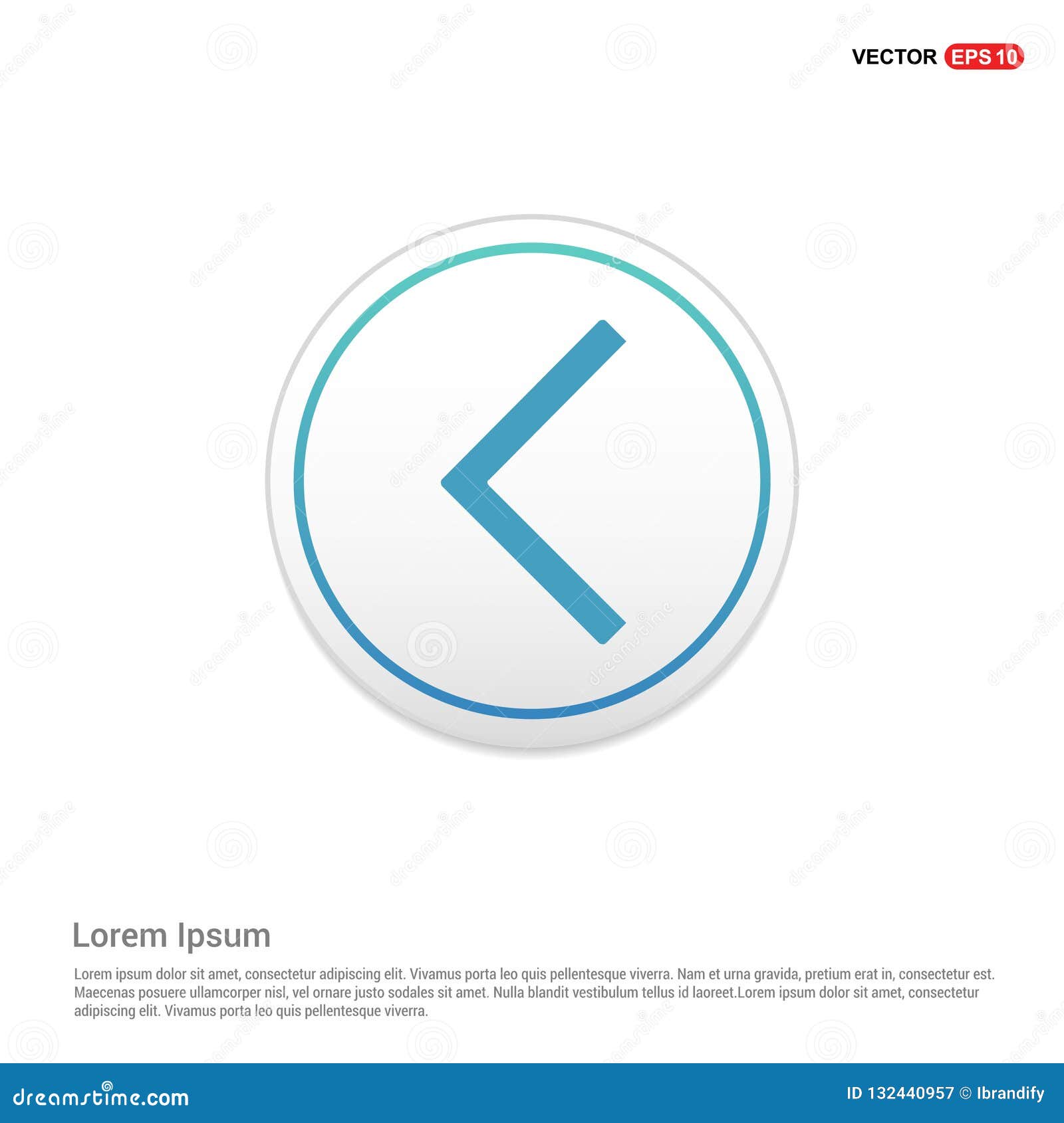 Back Icon - White Circle Button Stock Vector - Illustration of arrow ...