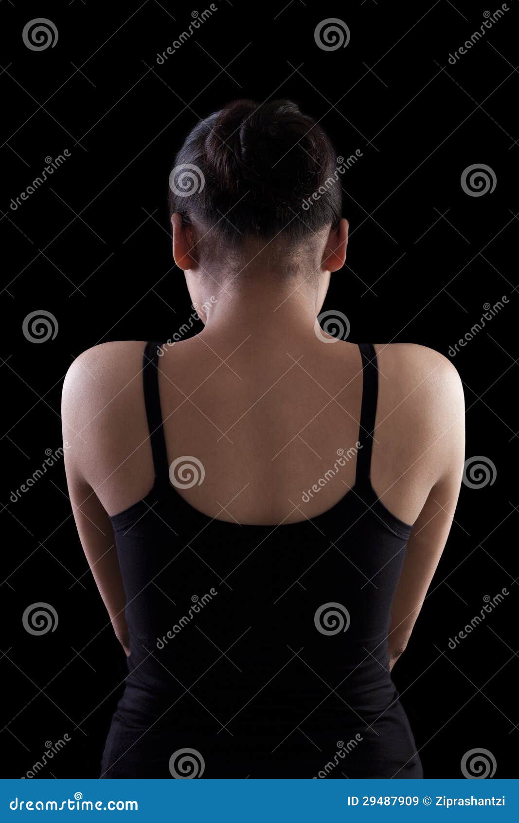 Back Of Indian Female Black Dress Stock Image - Image of figure, long ...