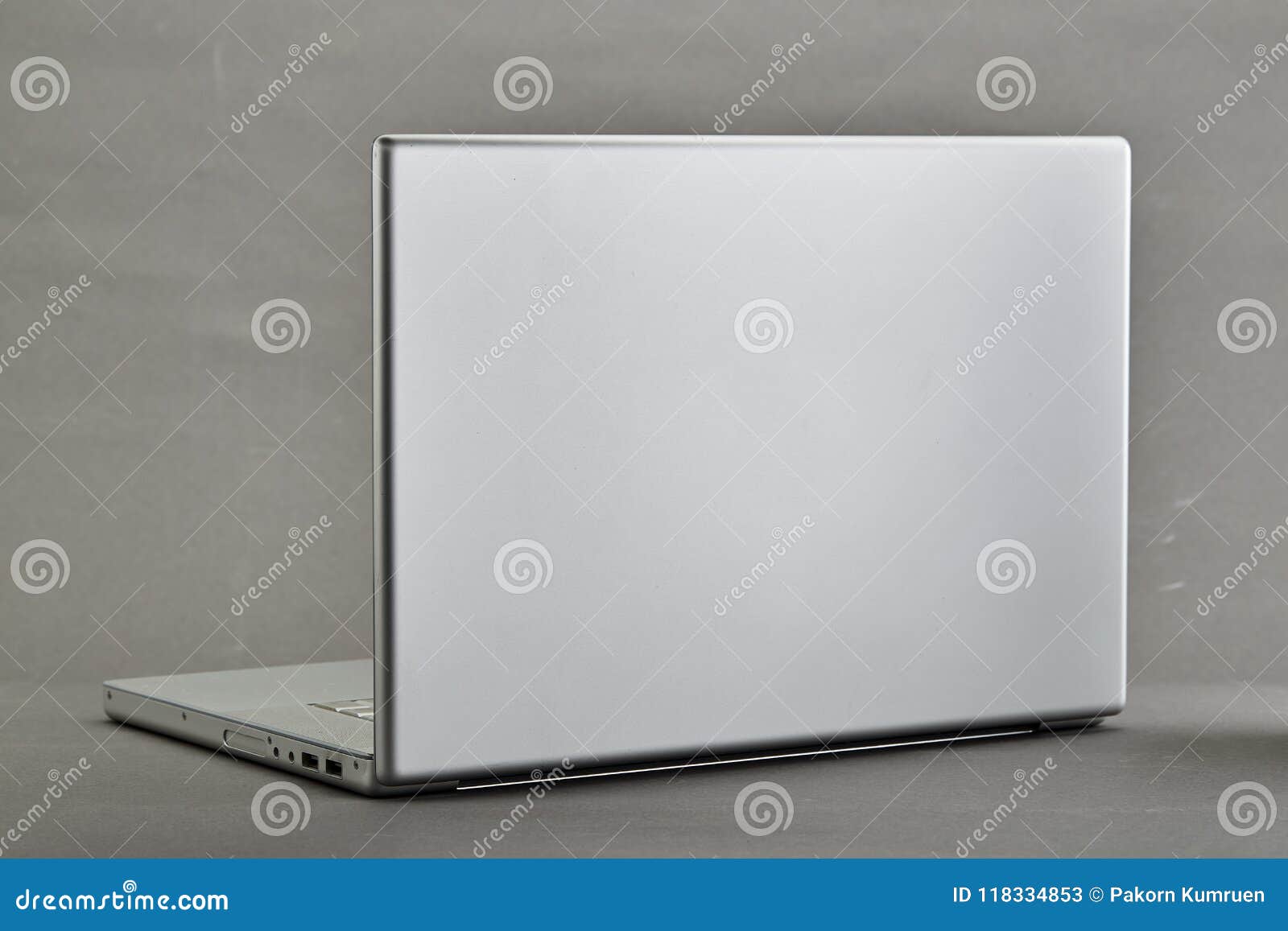 Back of Laptop is on the Work Table Stock Image - Image of ...