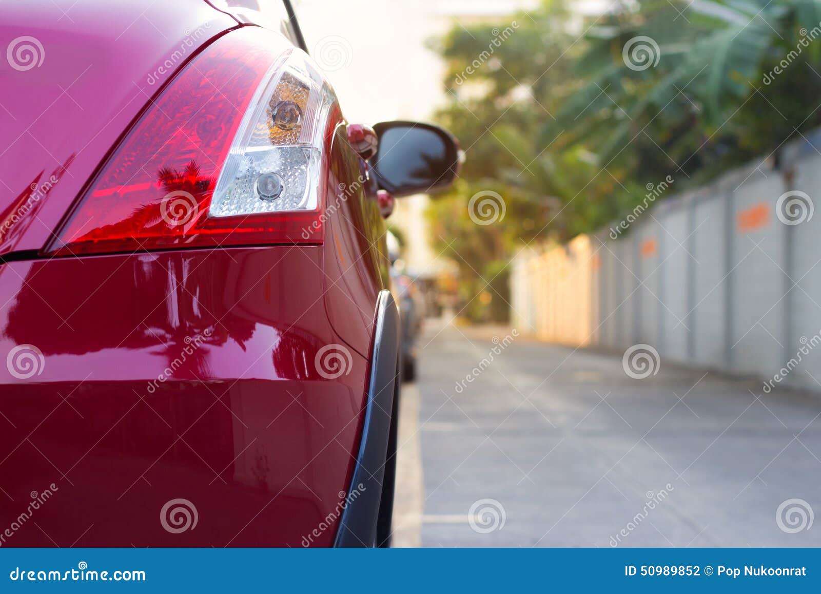 Back Light of City Car on Street Background Stock Photo - Image of ...