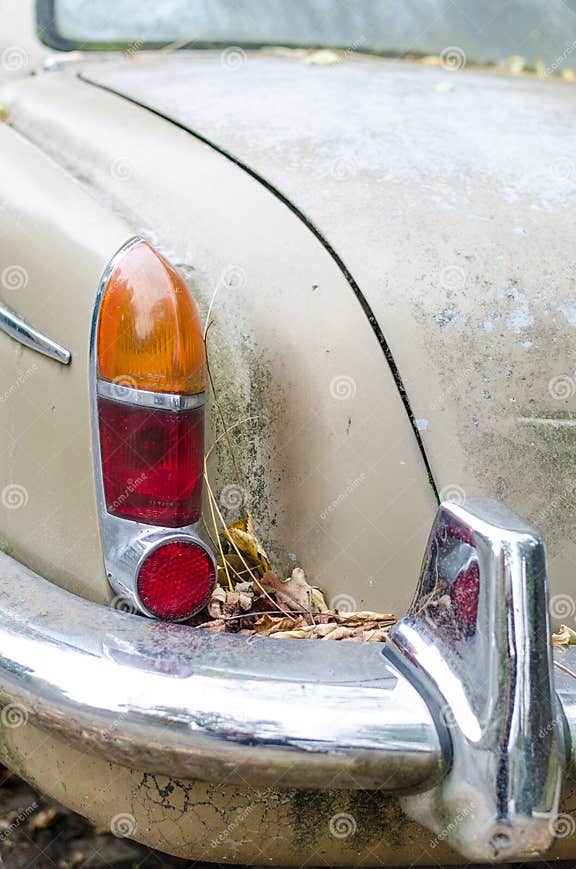 Back light of an old car stock photo. Image of beige - 185053770