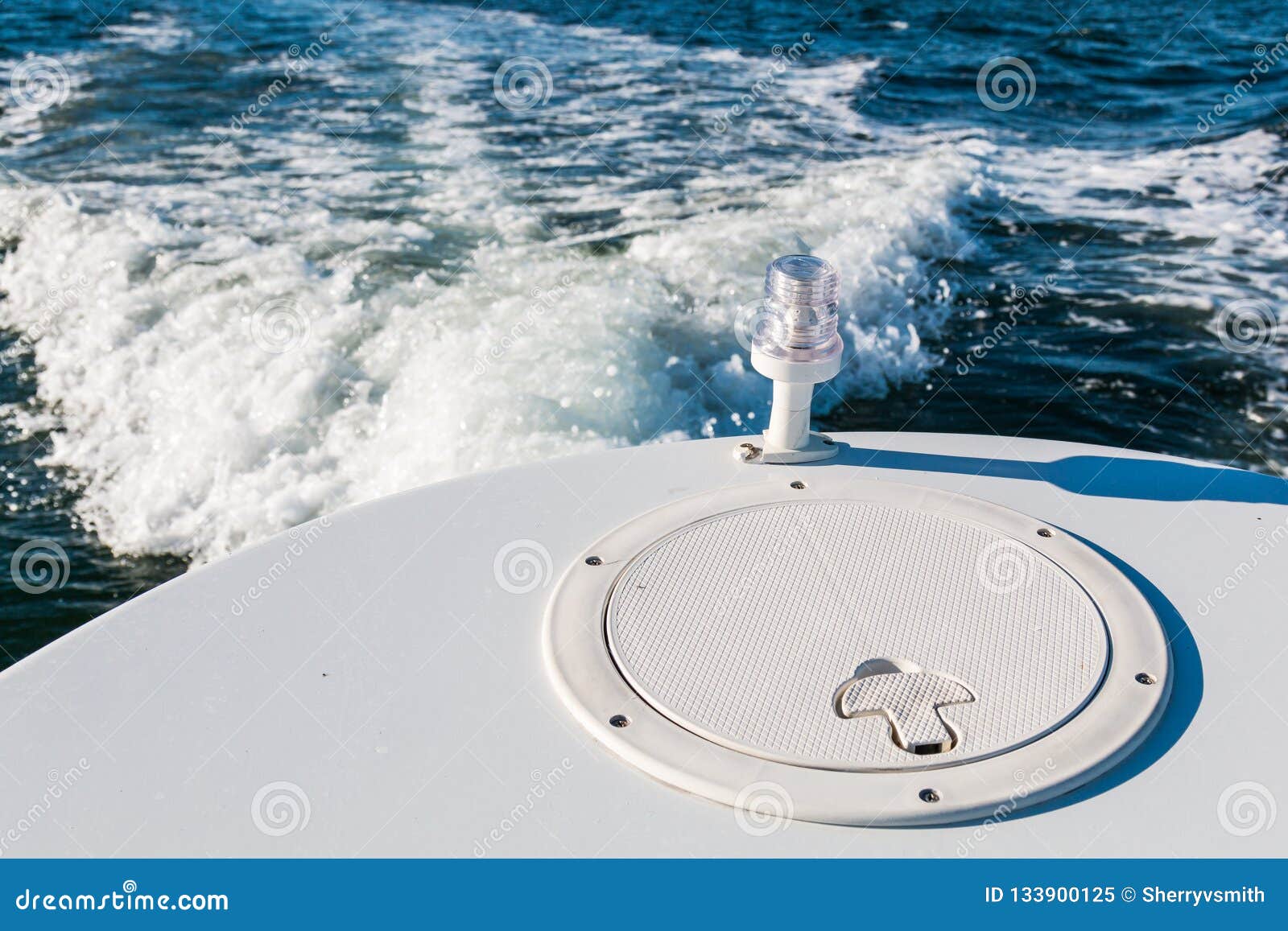 Back Light on Stern of Boat Stock Image - Image of landscape, bulb ...