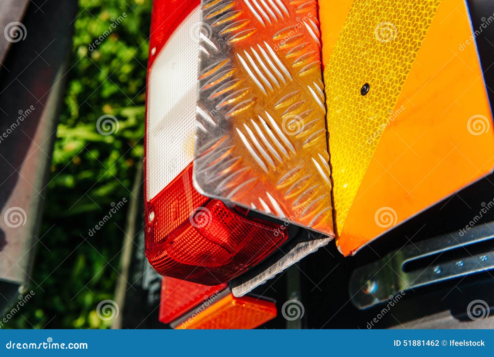 Back Light of a Tractor with Protection Stock Photo - Image of ...