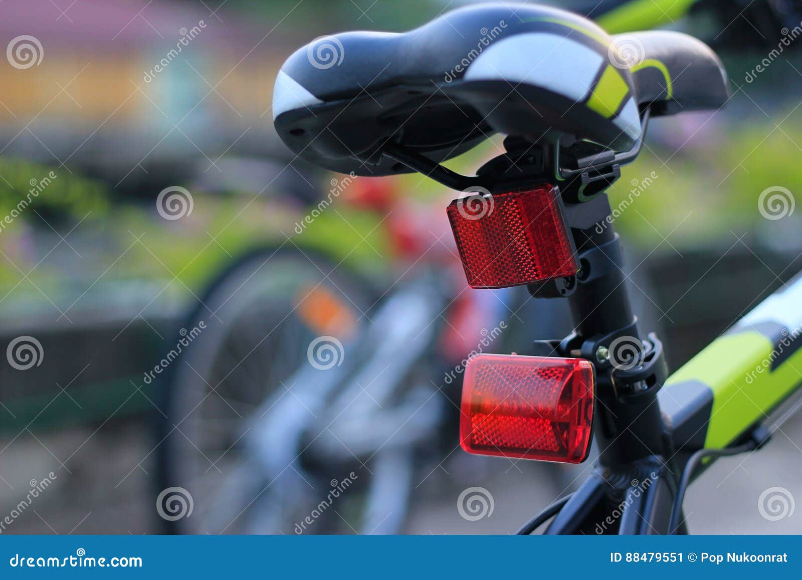 Back Lights Bicycle on Street Background Stock Image - Image of road ...