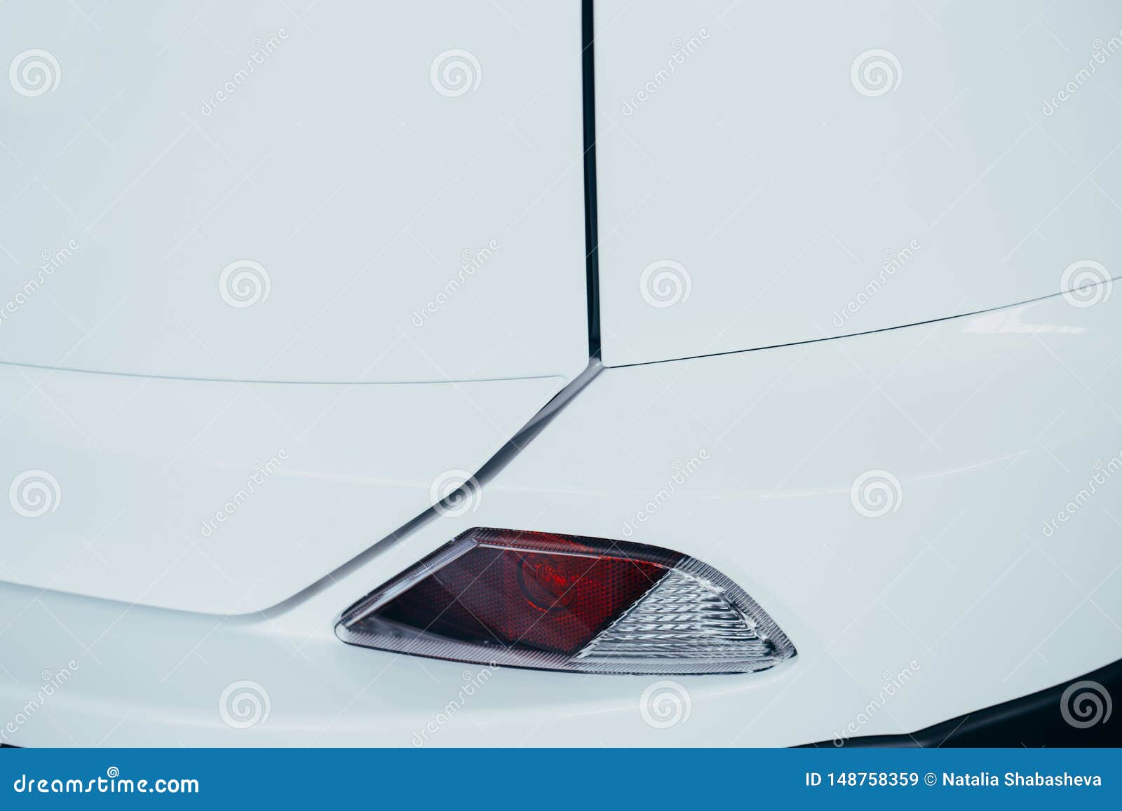 Back Lights of Modern White Car Stock Image - Image of detail, model ...