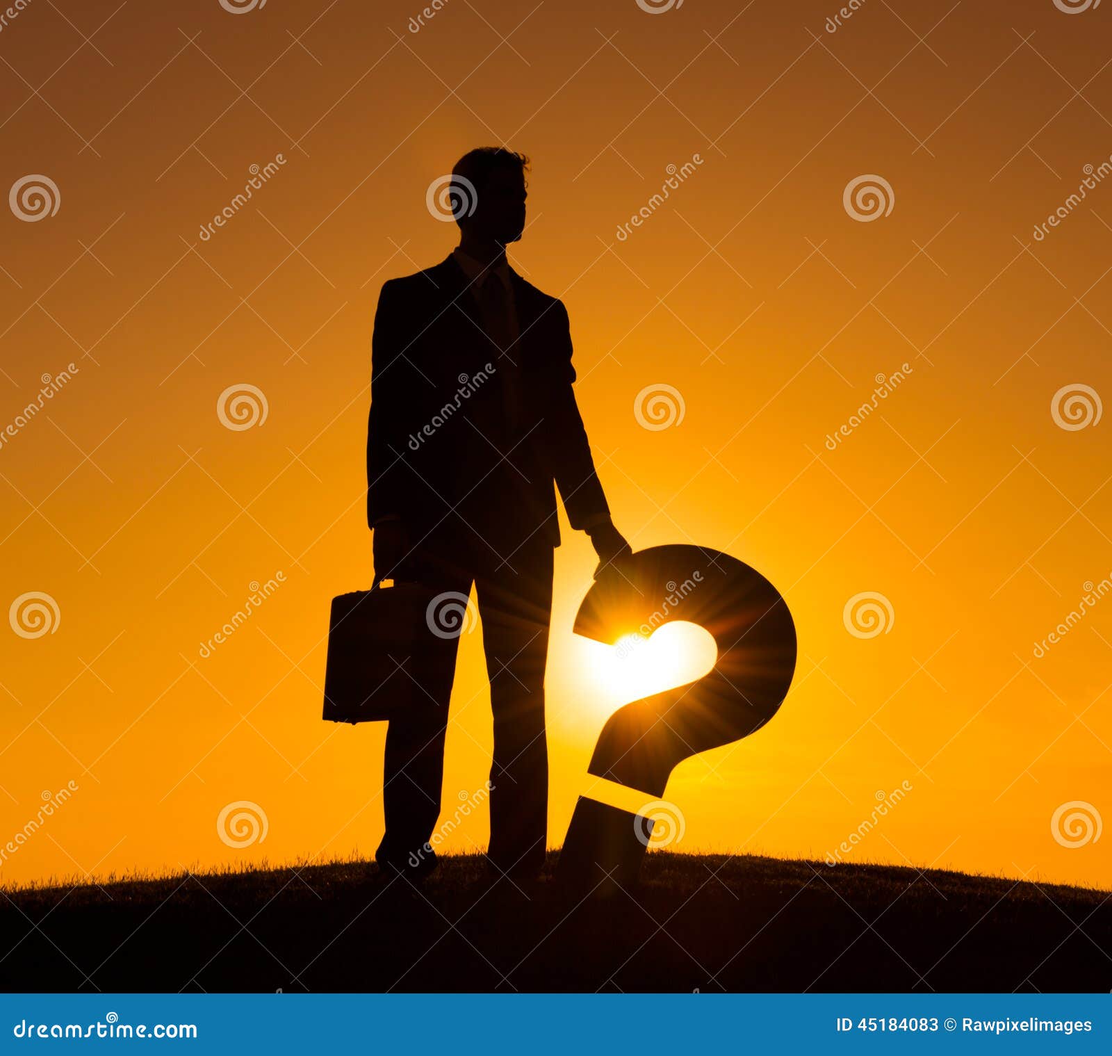 Businessman Holding Question Mark Sign Stock Photography ...
