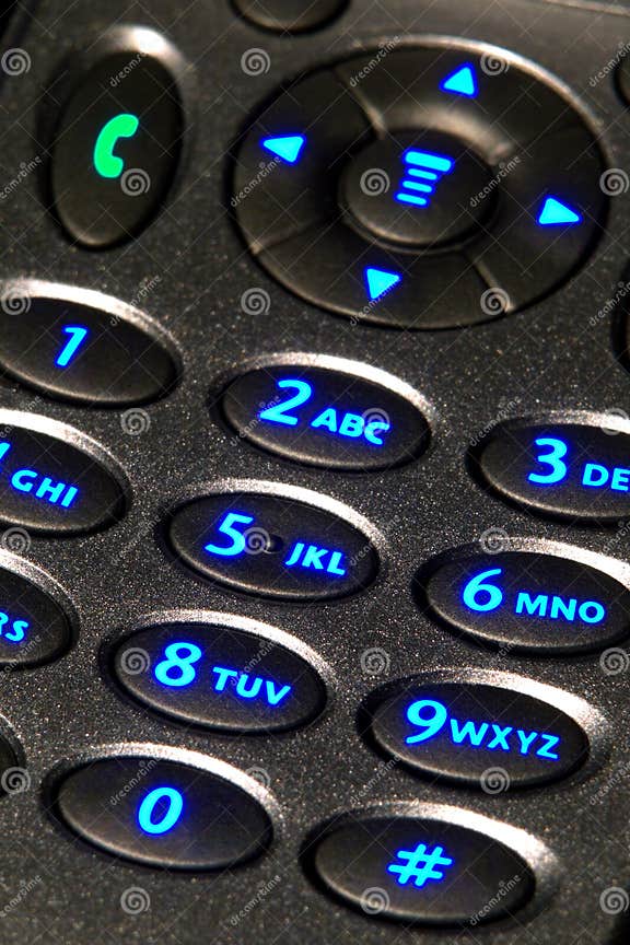 Back Lit Cell Phone Keypad with Numbers Stock Photo - Image of number ...