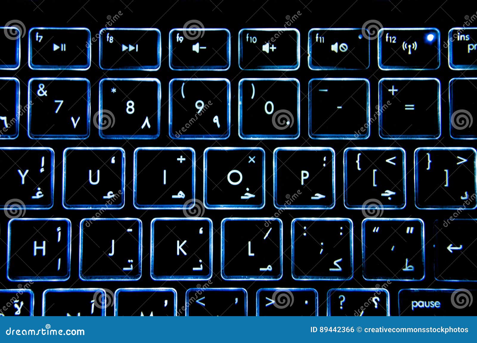 Back Lit Keyboard Picture. Image: 89442366