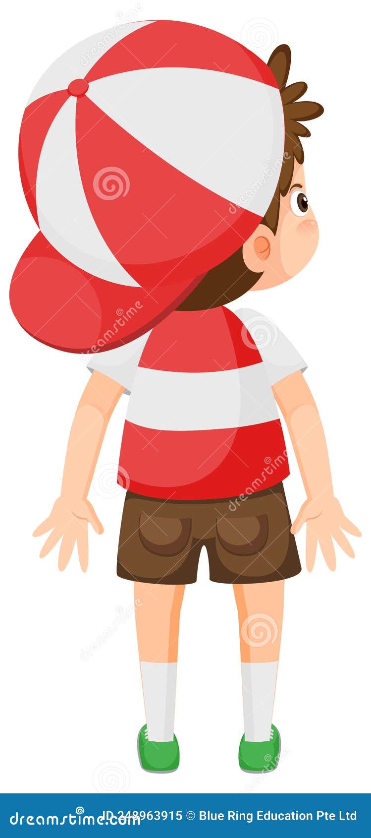 Back of a Little Boy Cartoon Character Stock Vector - Illustration of ...