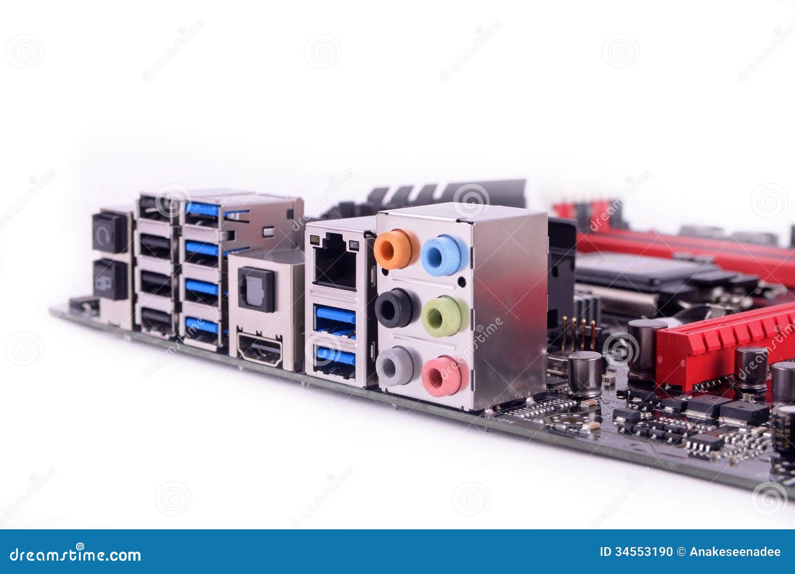 Back mainboard stock photo. Image of equipment, port - 34553190