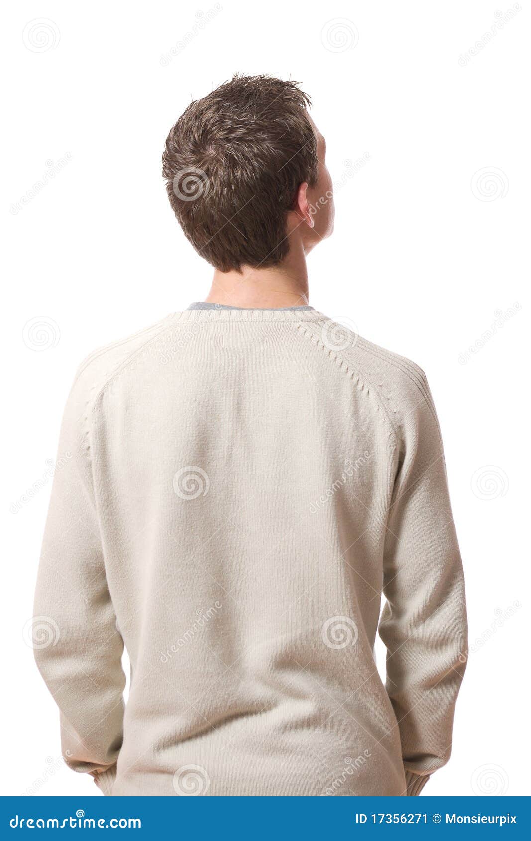 Back of man stock image. Image of isolated, white, looking - 17356271