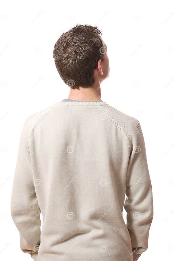 Back of man stock image. Image of isolated, white, looking - 17356271