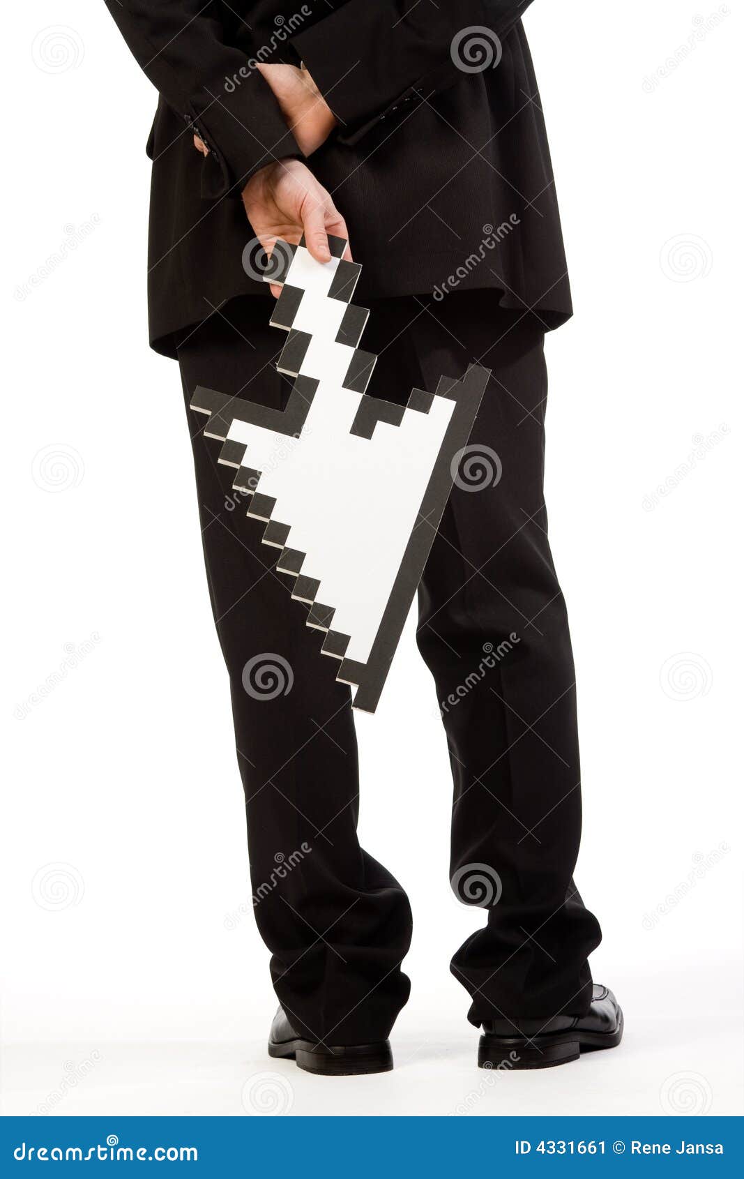 Back of Man Holding Pointer Stock Image - Image of businessperson, rear ...