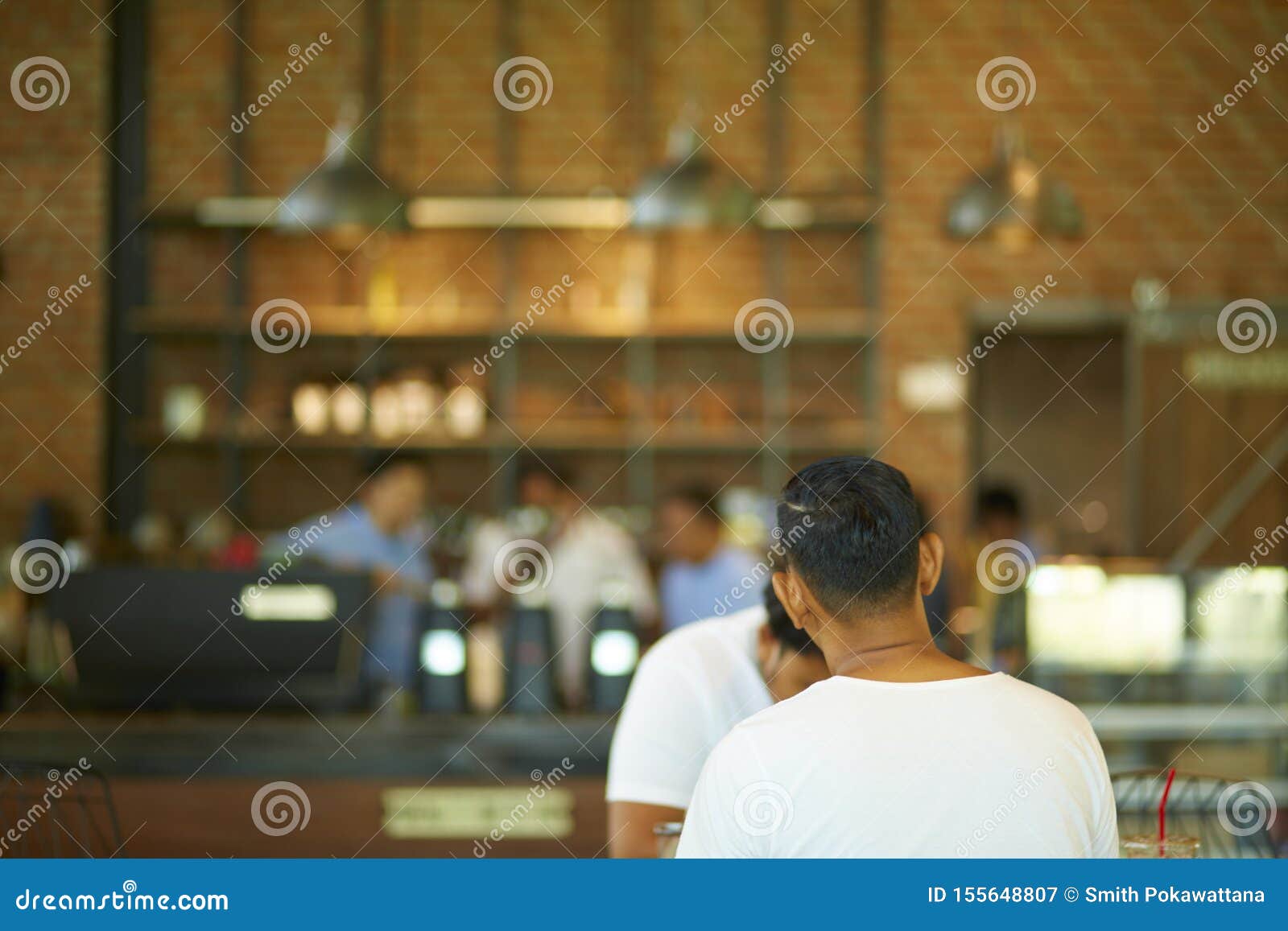 Back of Man Sit Inside the Cafe Restaurant Editorial Photography ...