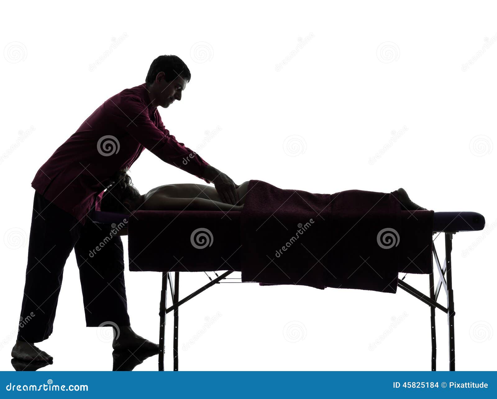 Back Massage Therapy Silhouette Stock Photo - Image of woman, care ...