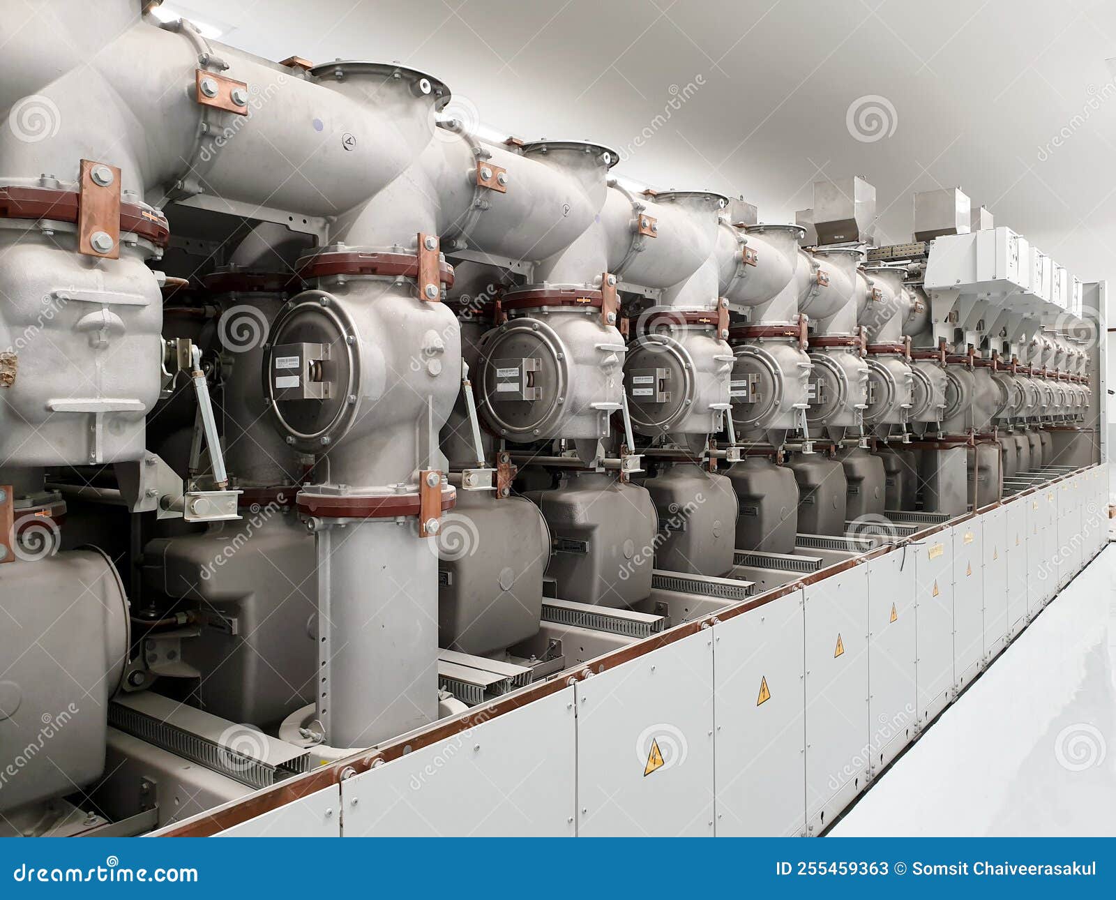 The Back of Medium-Voltage Gas-Insulated Switchgear (GIS) Stock Image ...