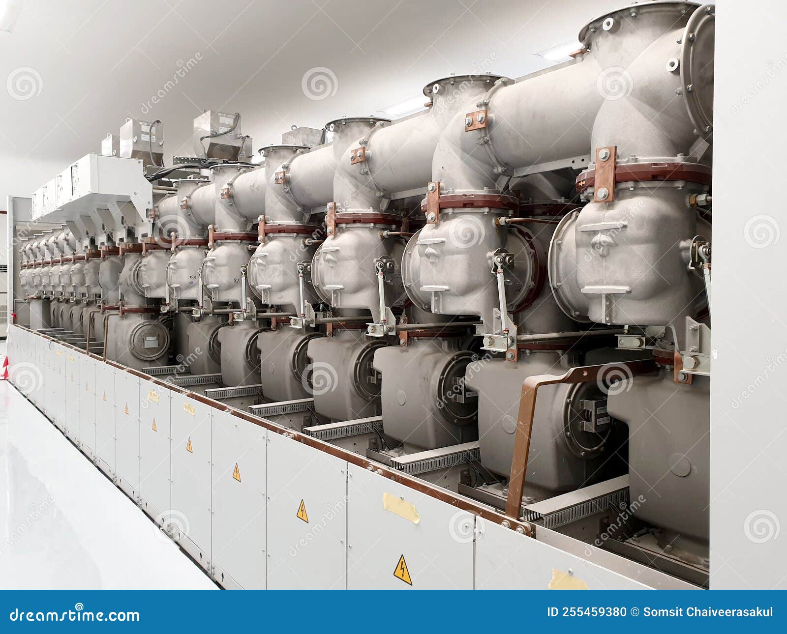 The Back of Medium-Voltage Gas-Insulated Switchgear (GIS) Stock Photo ...