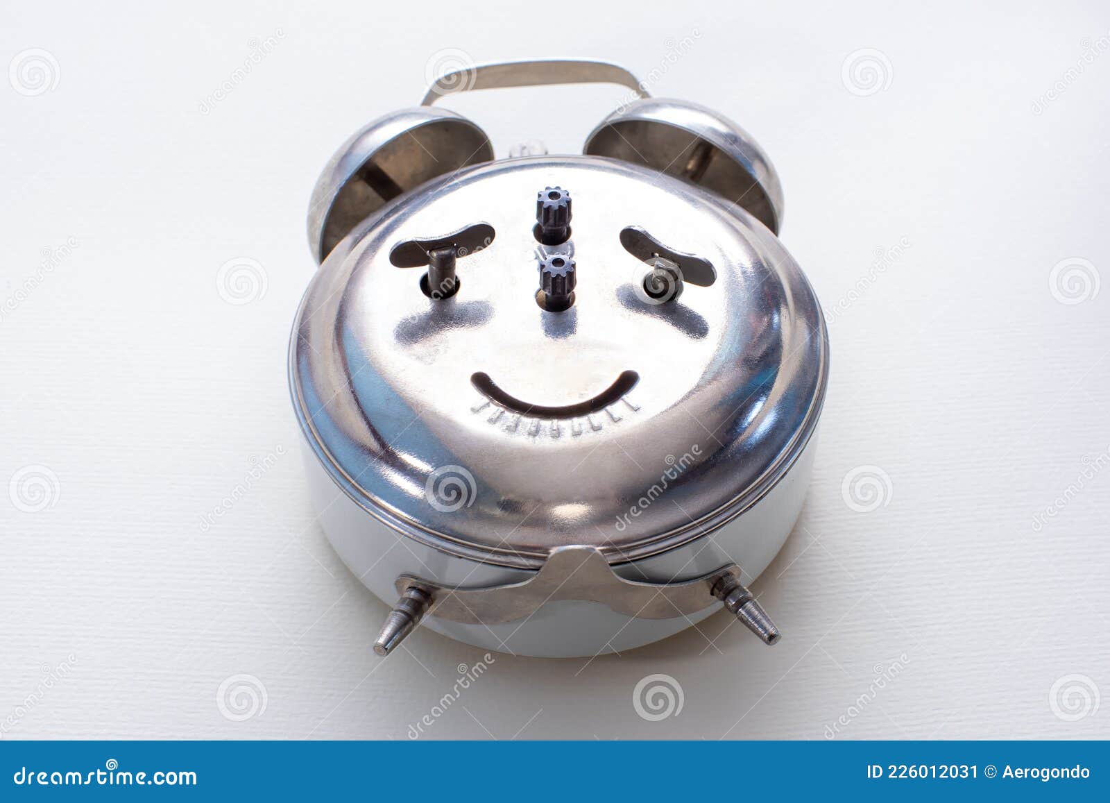 Back of Metal Clock with Happy Face Stock Image - Image of mouth ...