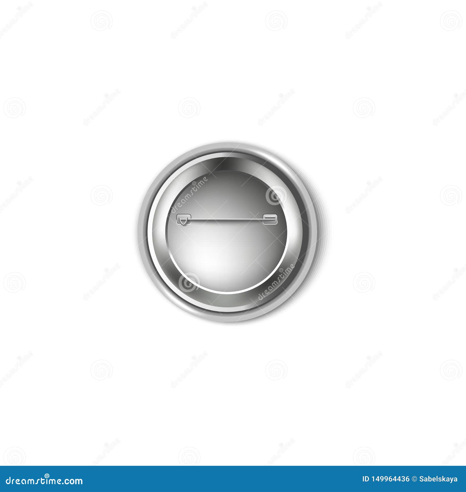 Back Metallic Side of Round Badge or Pin Button Realistic Style Stock ...