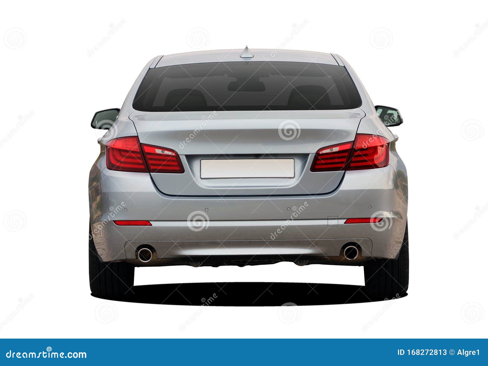 The Back of a Modern Car on a White Background Stock Image - Image of ...