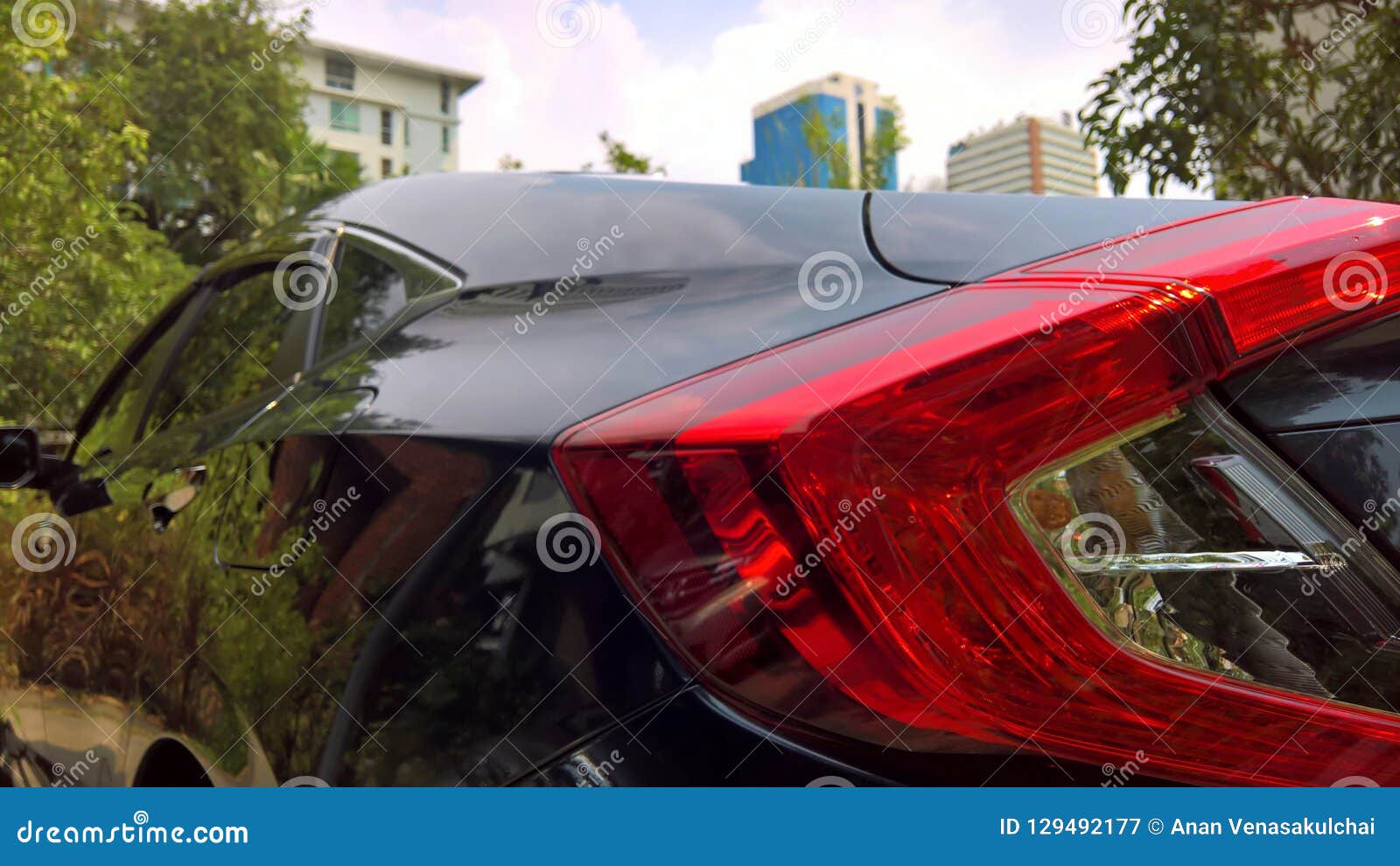The Back of a Modern Sedan Car Stock Image - Image of asia, sport ...