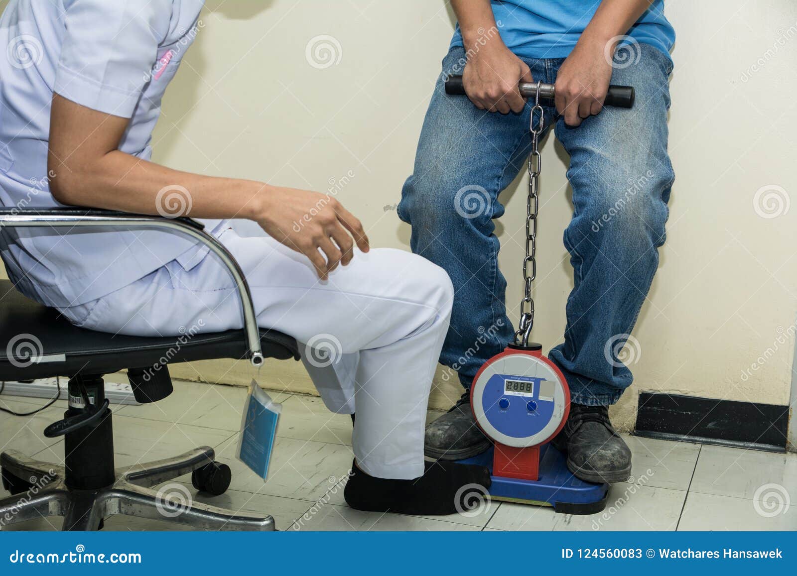 BACK MUSCLE DYNAMOMETER for Checkup Stock Image - Image of hand ...