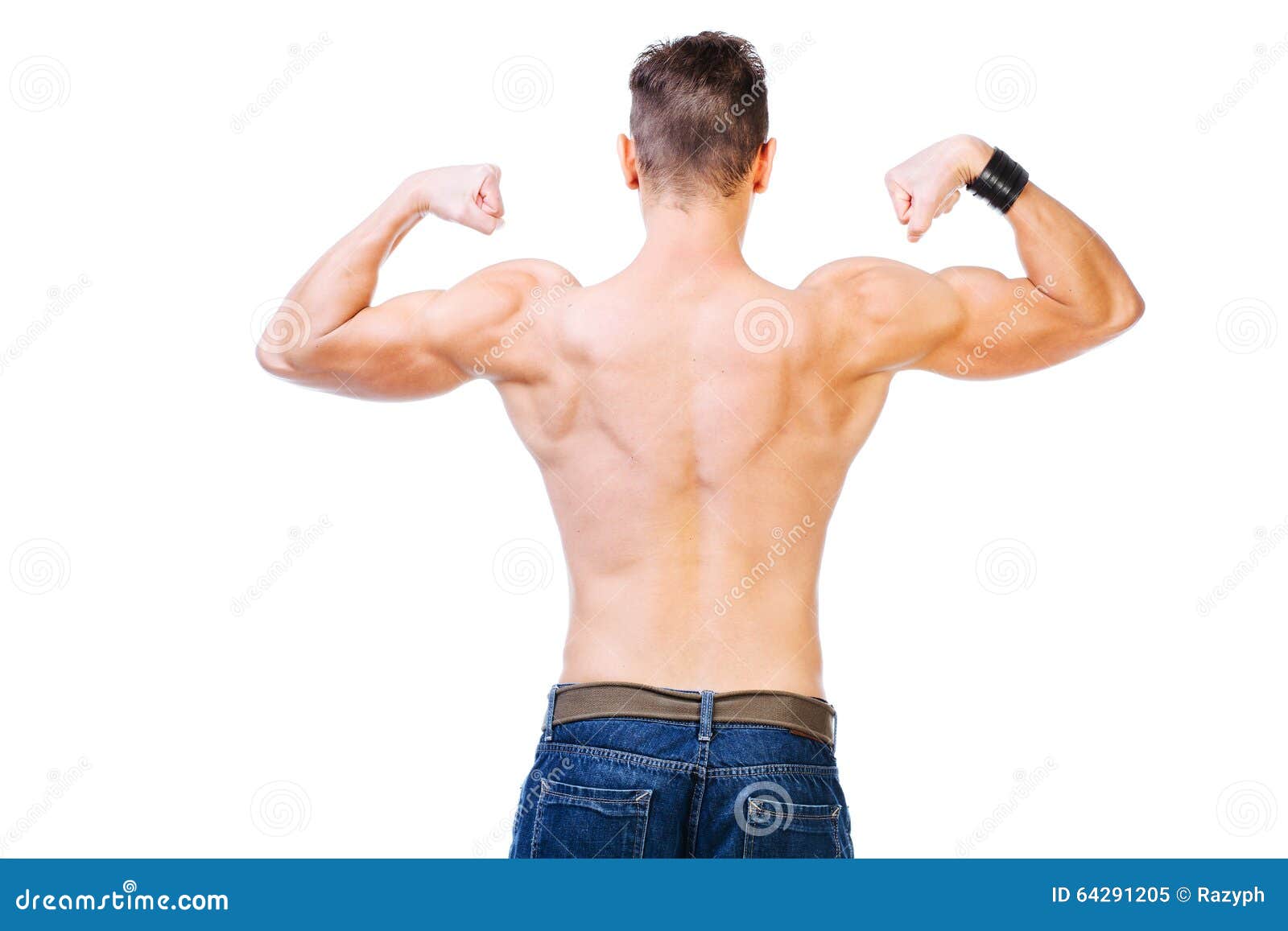 Back of a muscular man stock image. Image of tense, back - 64291205