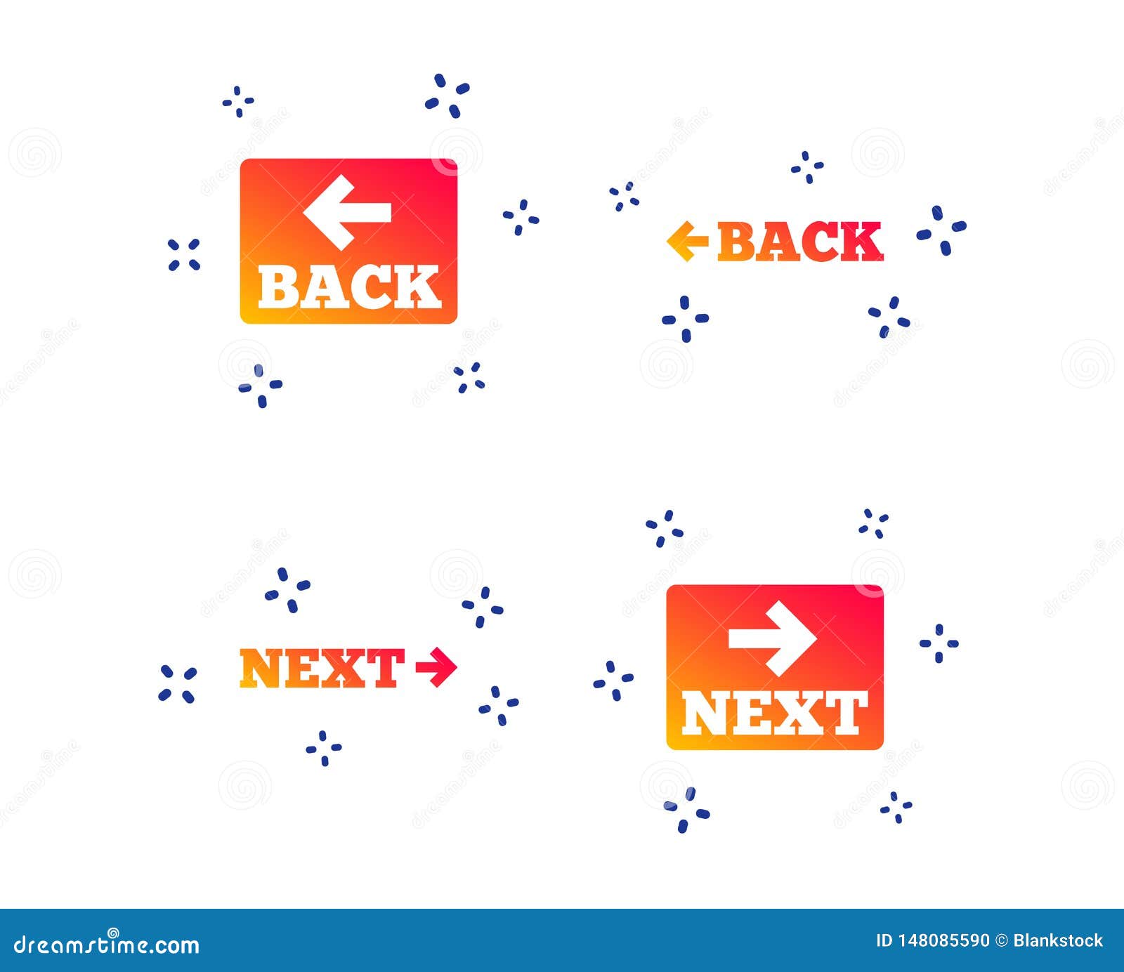 Back and Next Navigation Signs. Arrow Icons. Vector Stock Vector ...