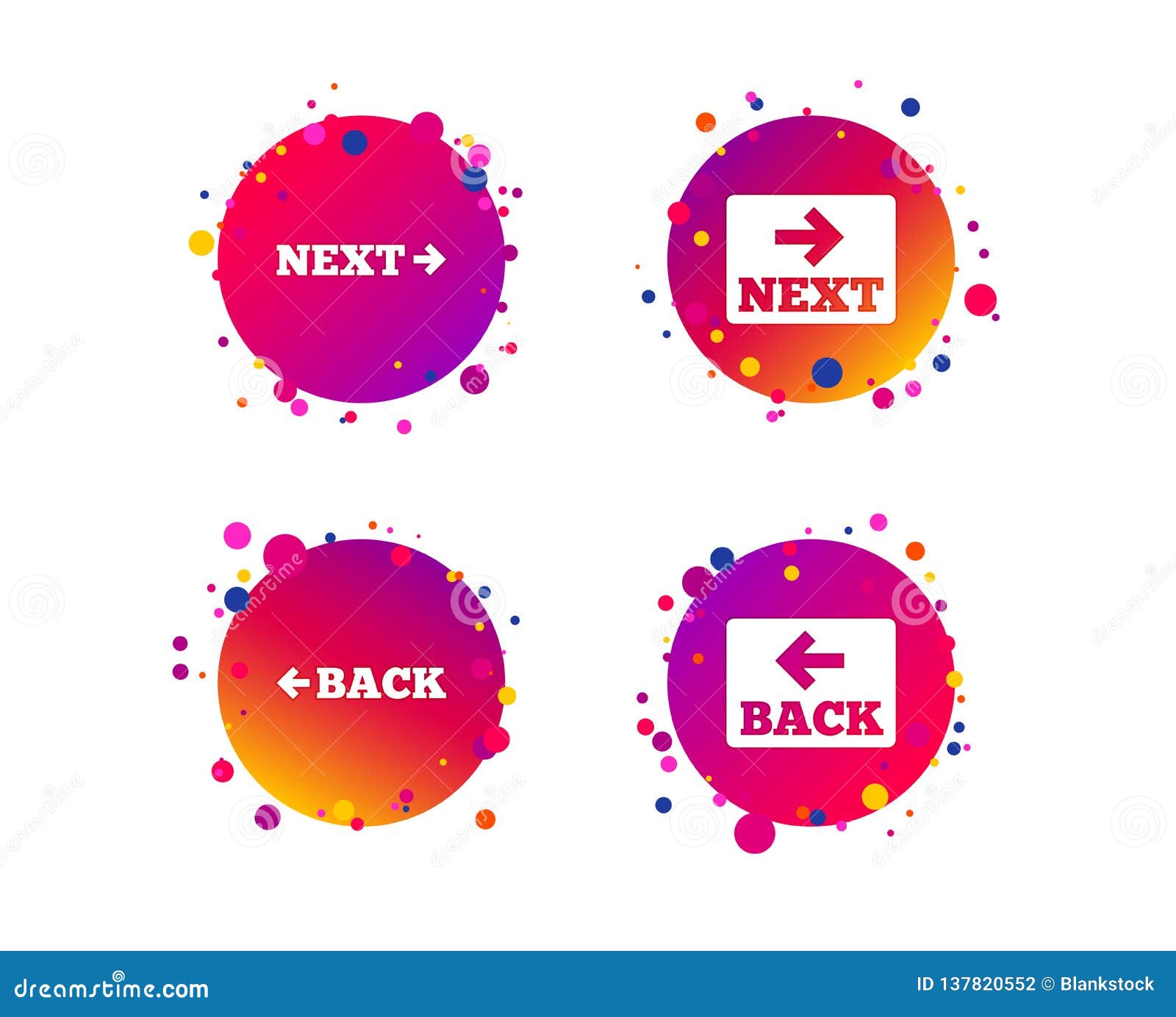 Back and Next Navigation Signs. Arrow Icons. Vector Stock Vector ...