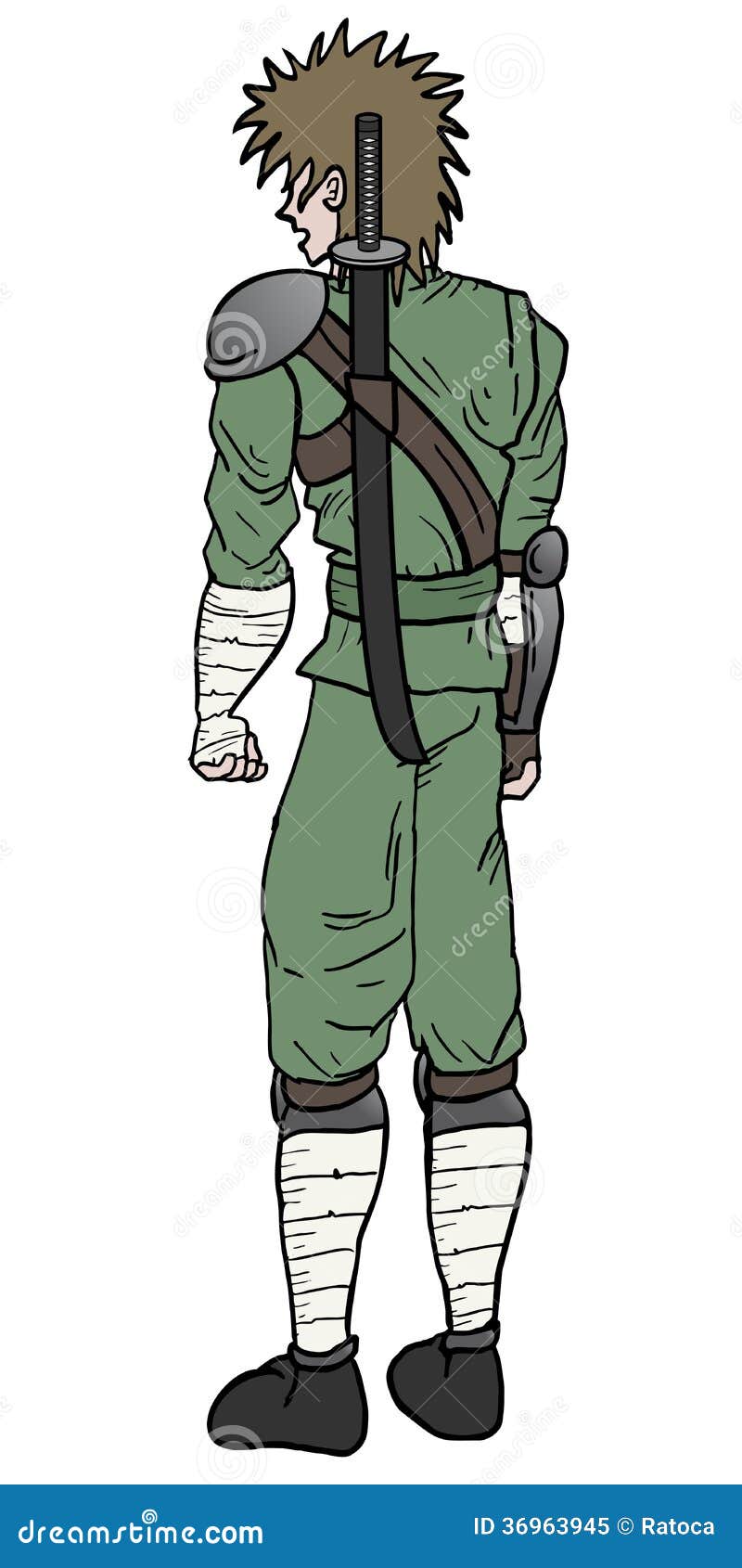 Back ninja stock vector. Illustration of dangerous, avenger - 36963945