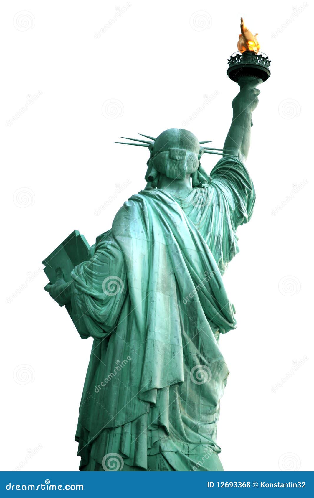Back of NY Statue of Liberty Stock Photo - Image of green, monument ...