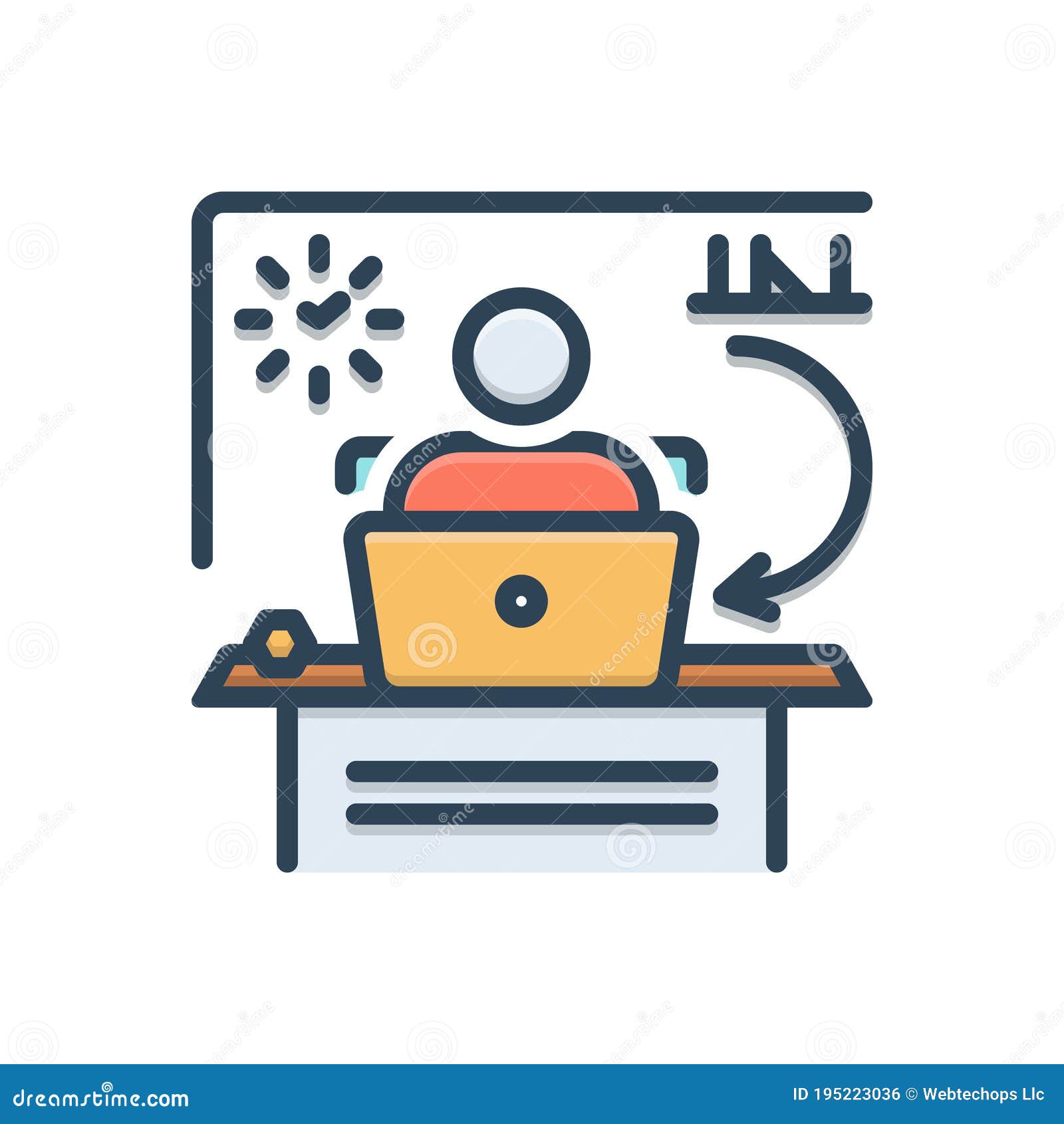 Color Illustration Icon for Back Office, Desk and Work Stock ...