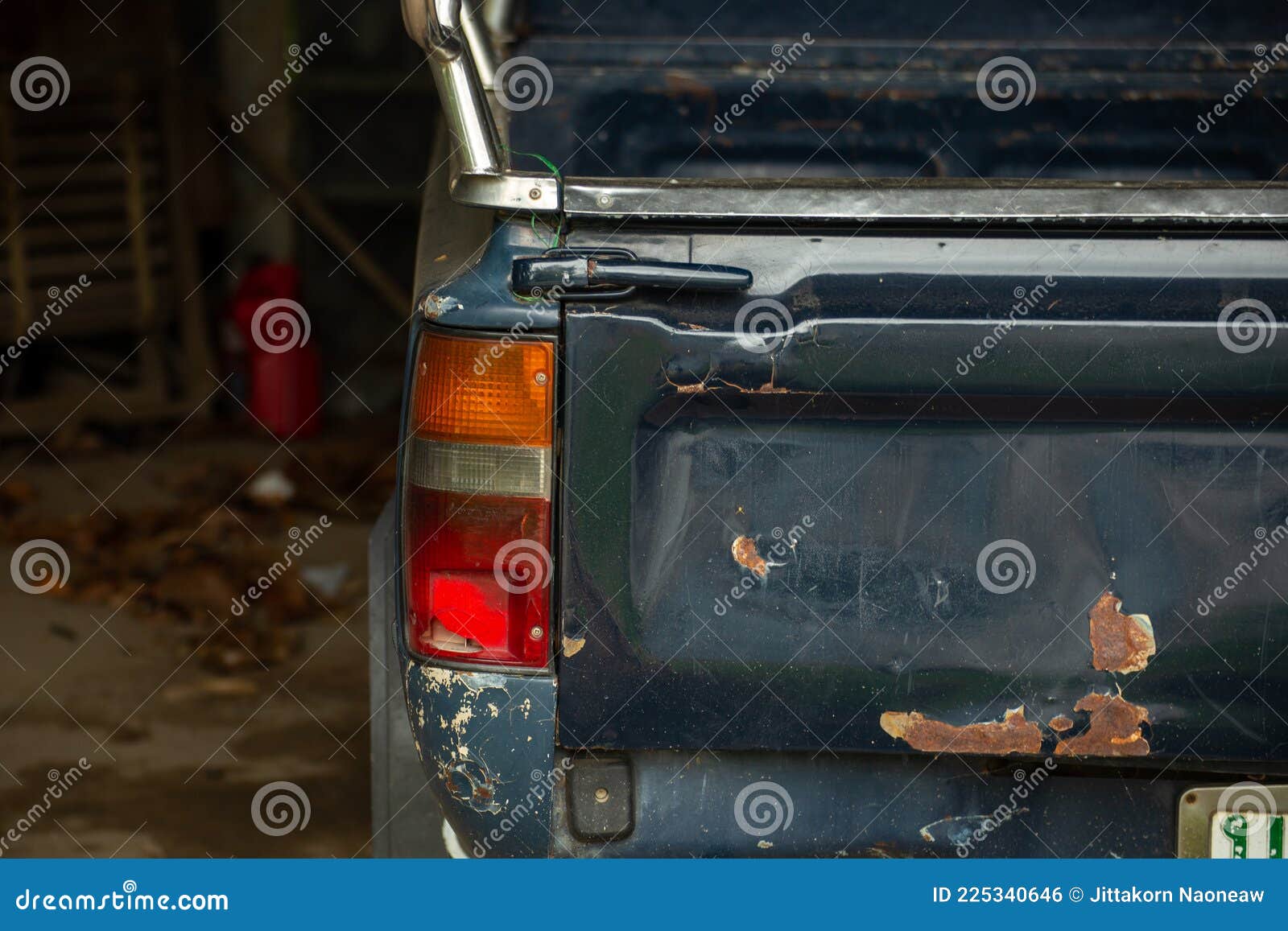 The Back of an Old Blue Pickup Truck Stock Photo - Image of blue ...
