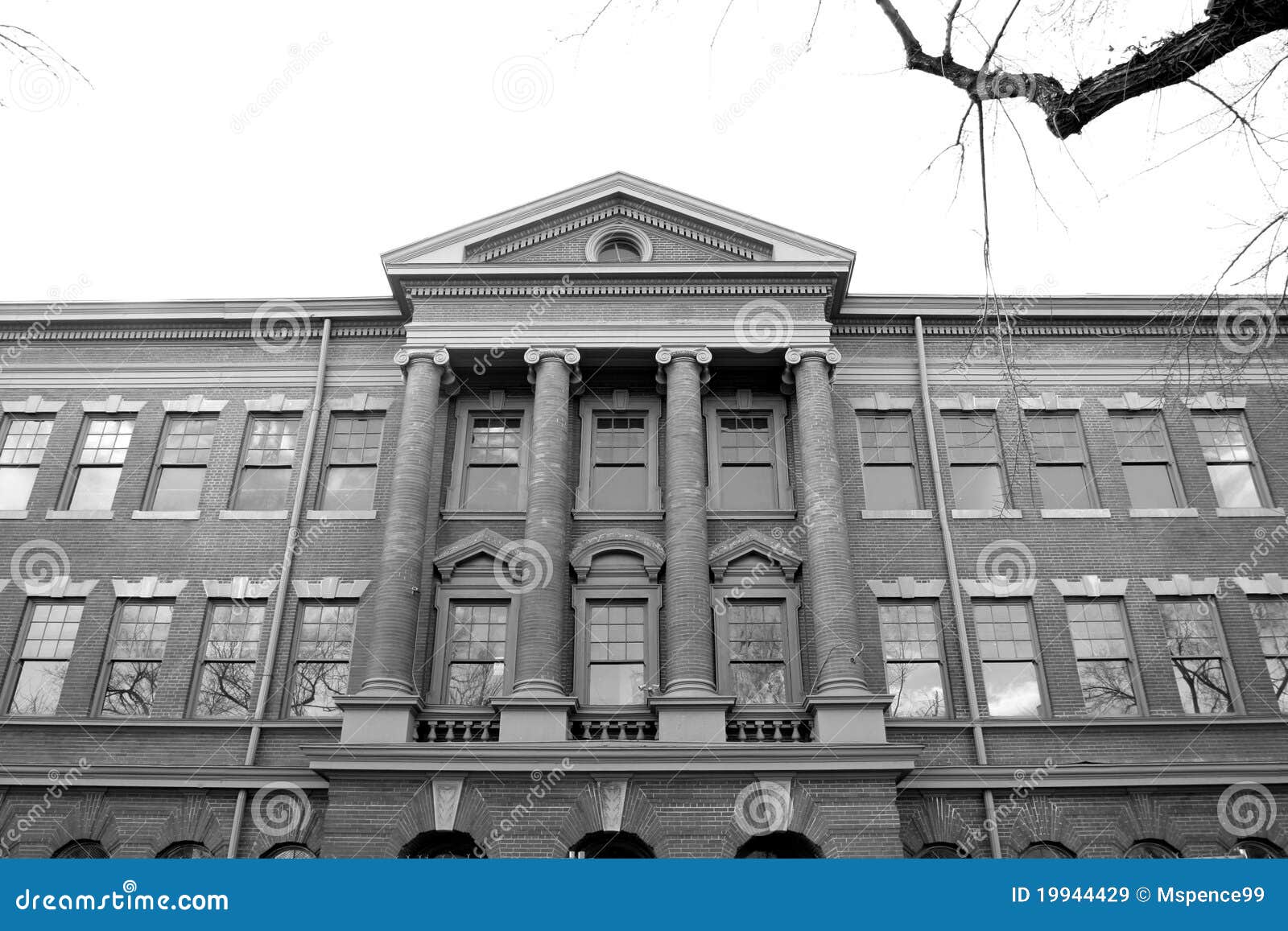 Back of old school stock image. Image of back, columns - 19944429