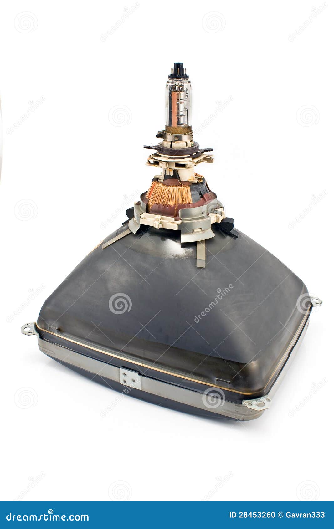 Back of Old Television Cathode Tube Stock Photo - Image of electricity ...