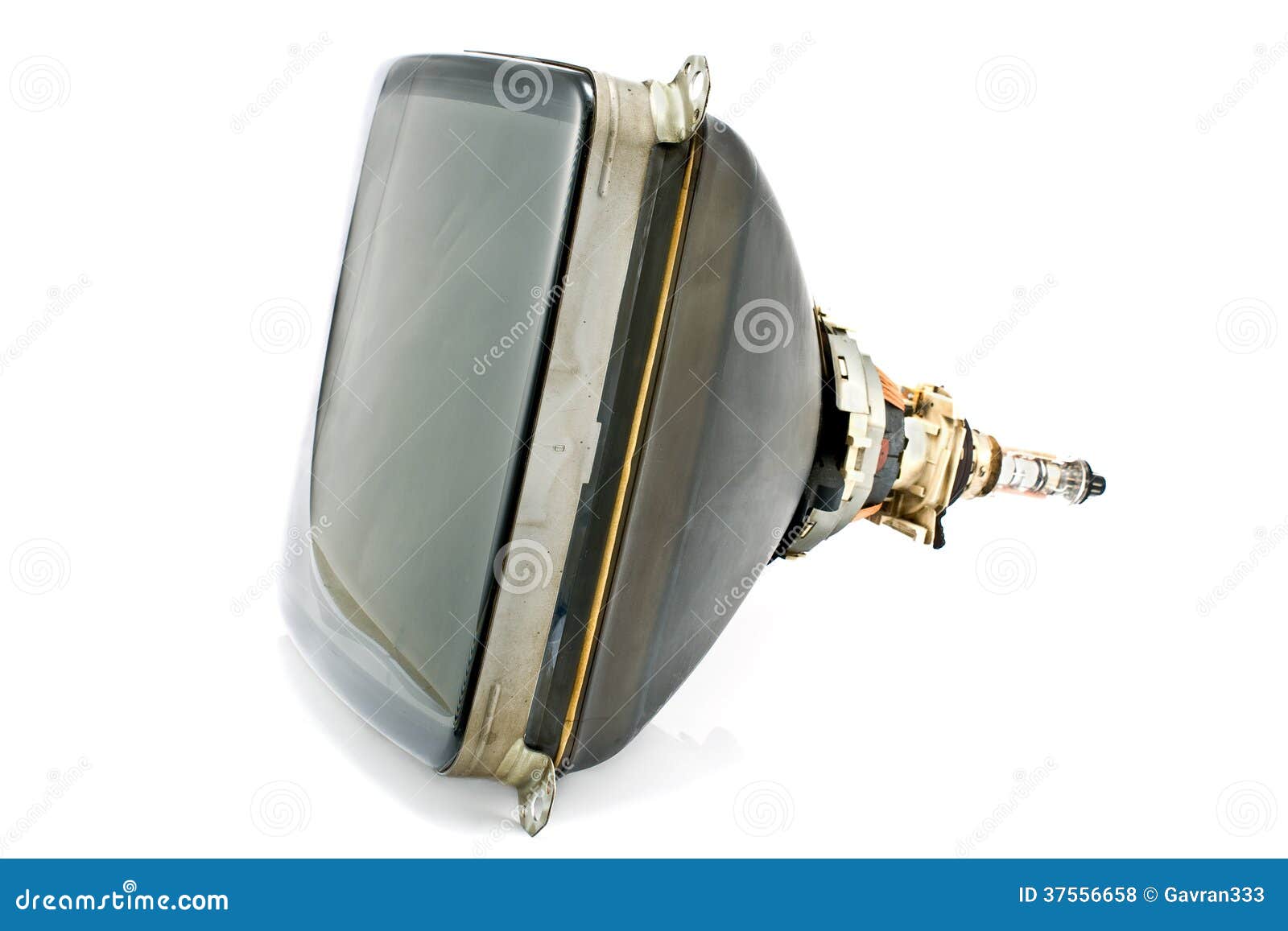 Back of Old Television Cathode Tube Stock Photo - Image of electricity ...