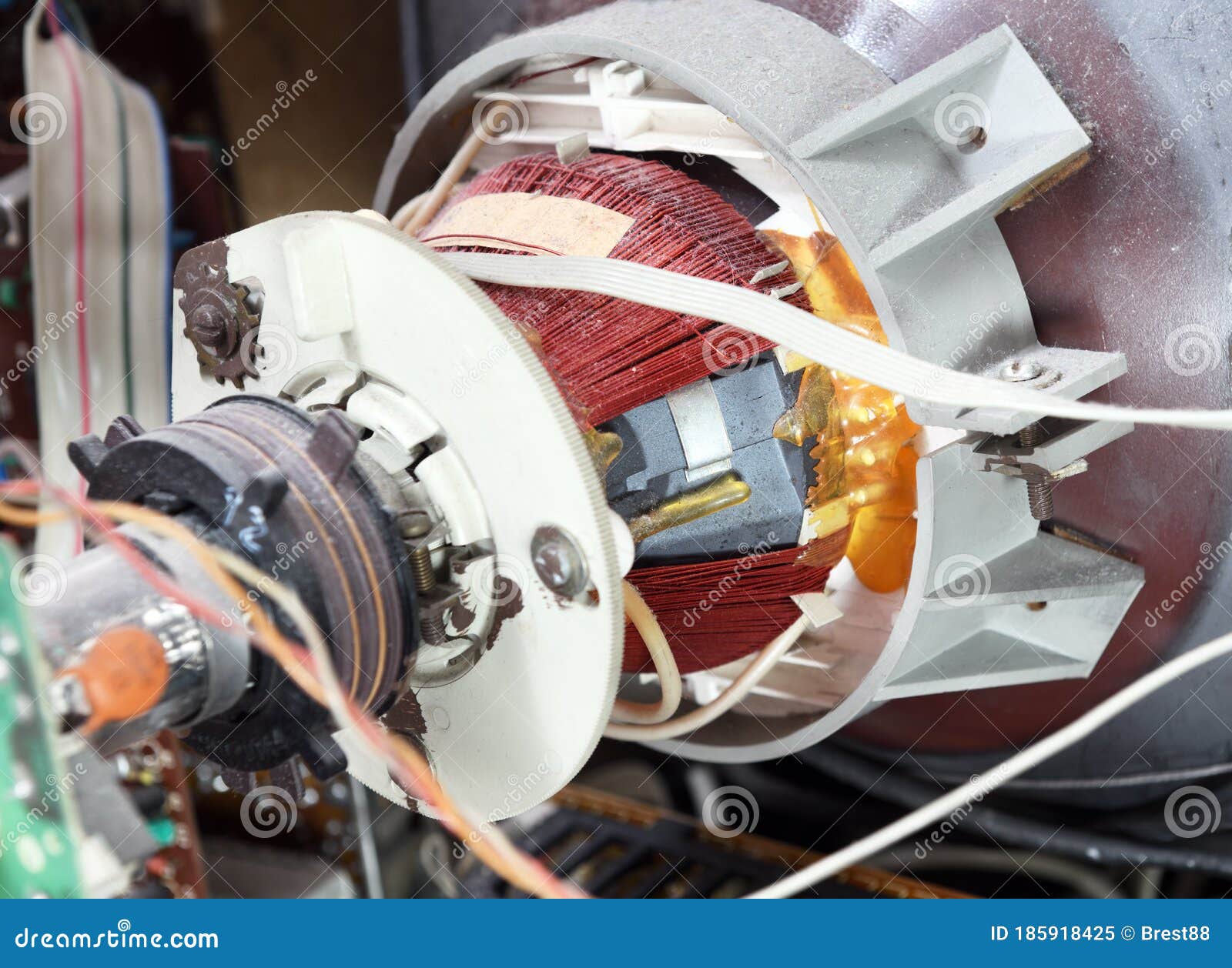 The Back of an Old Vintage Tv Set on a White Background. Stock Image ...