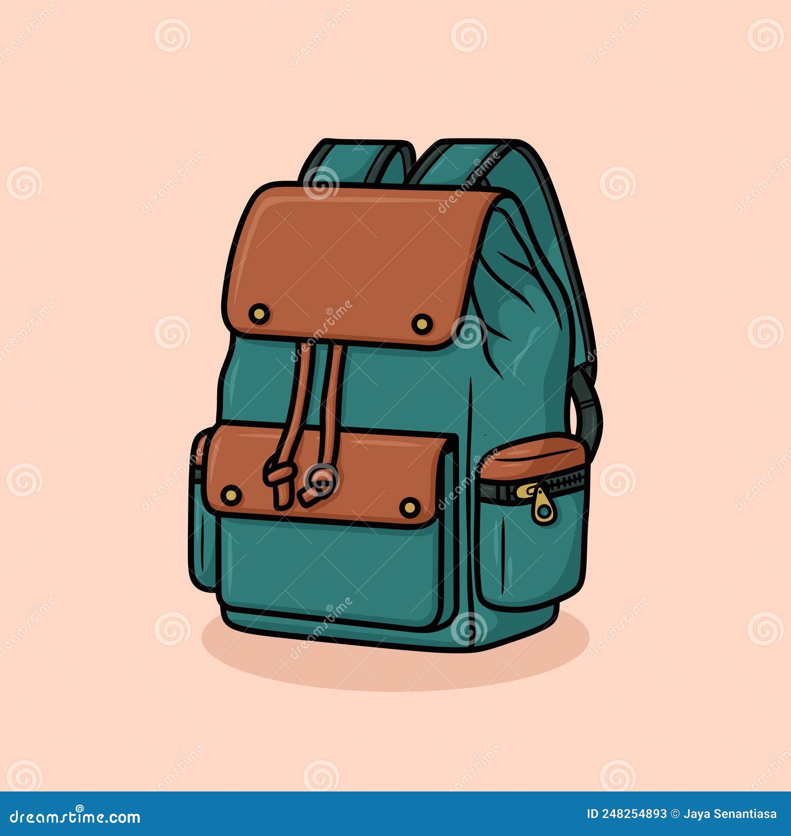 Back Pack Cartoon Vector Illustration Stock Vector - Illustration of ...