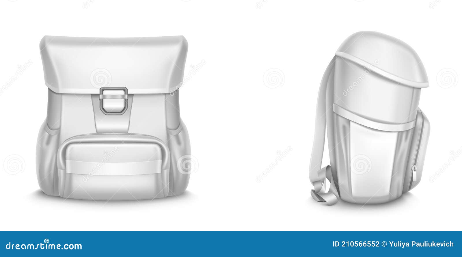 Back Pack Vector Mockup, Backpack, Kids Schoolbag Stock Vector ...