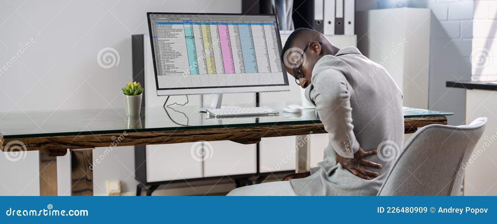 Back Pain Bad Posture stock image. Image of ache, computer - 226480909