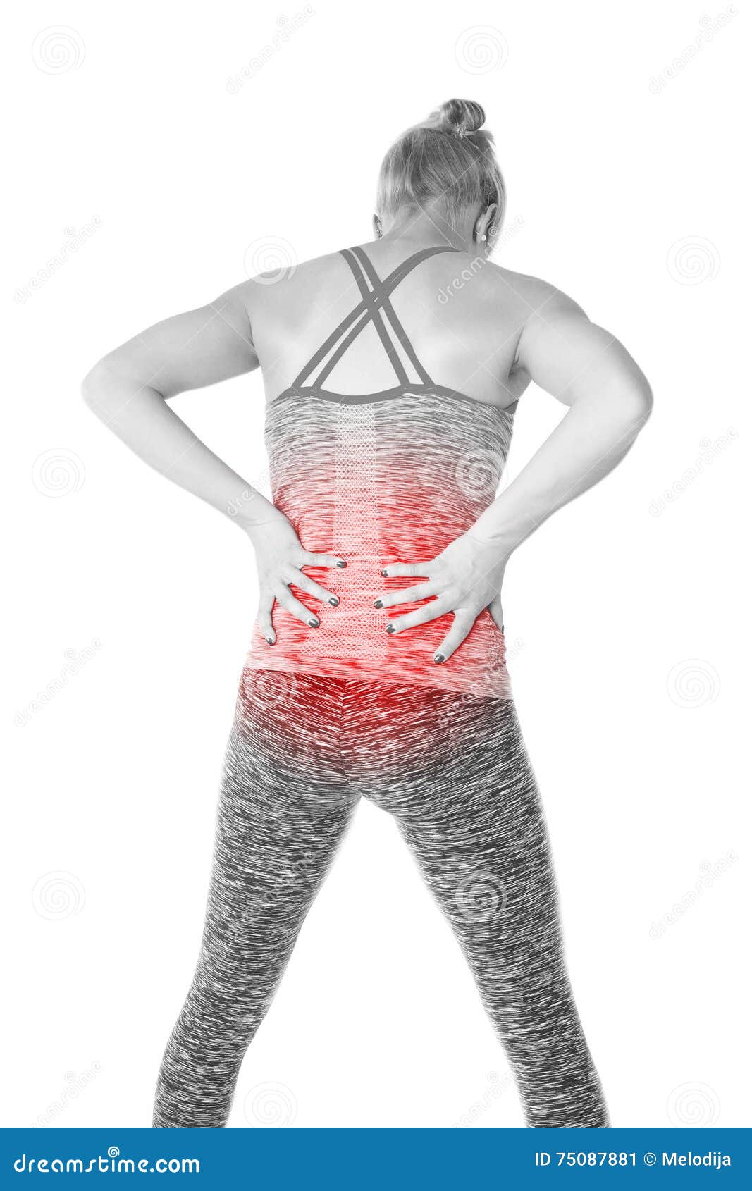 Back pain stock image. Image of female, copy, anatomy - 75087881