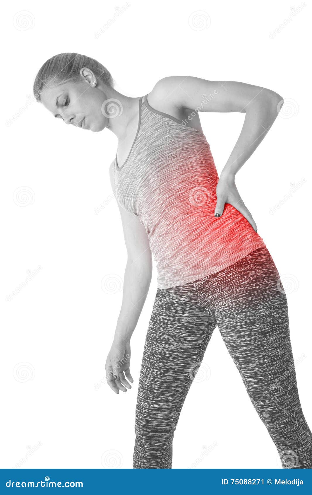 Back pain stock image. Image of medical, female, color - 75088271
