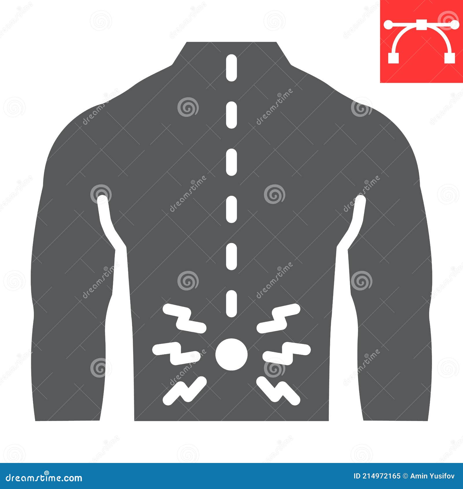 Hip Pain Glyph Icon, Osteoarthritis And Injury, Hip Dysplasia Vector ...