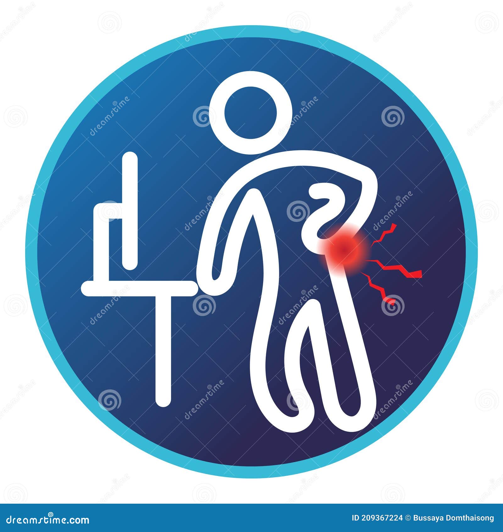 Injury of the Back Pain Icon, Concept Symptom of Back and Pelvic Injury ...