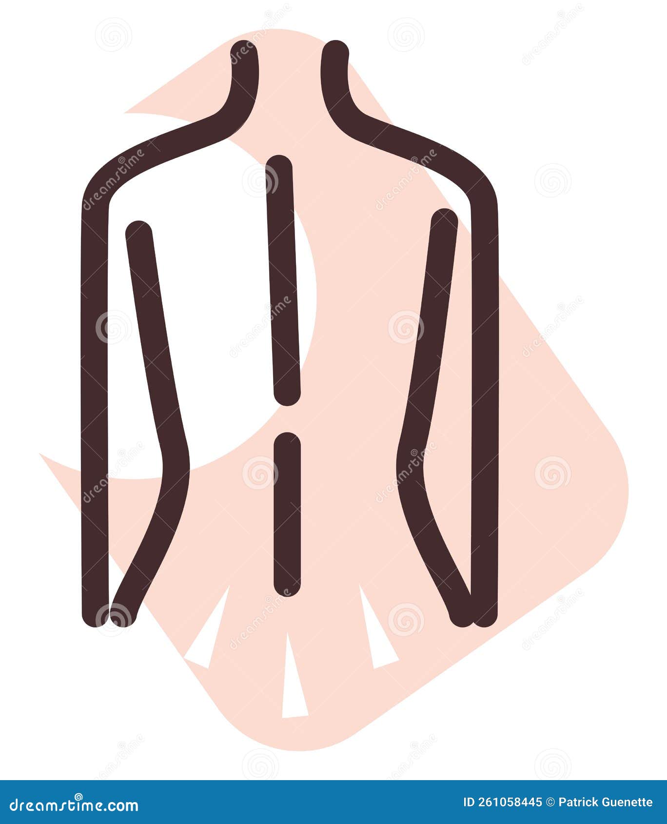 Back pain, icon stock vector. Illustration of backache - 261058445