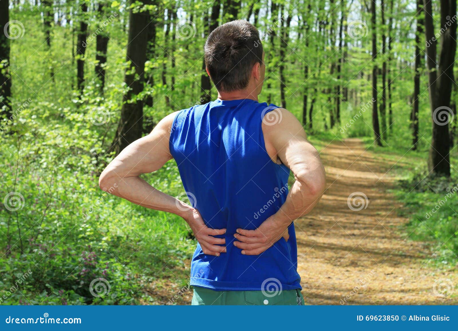 Back Pain. Man Runner Lower Back Pain Injury Stock Photo - Image of ...