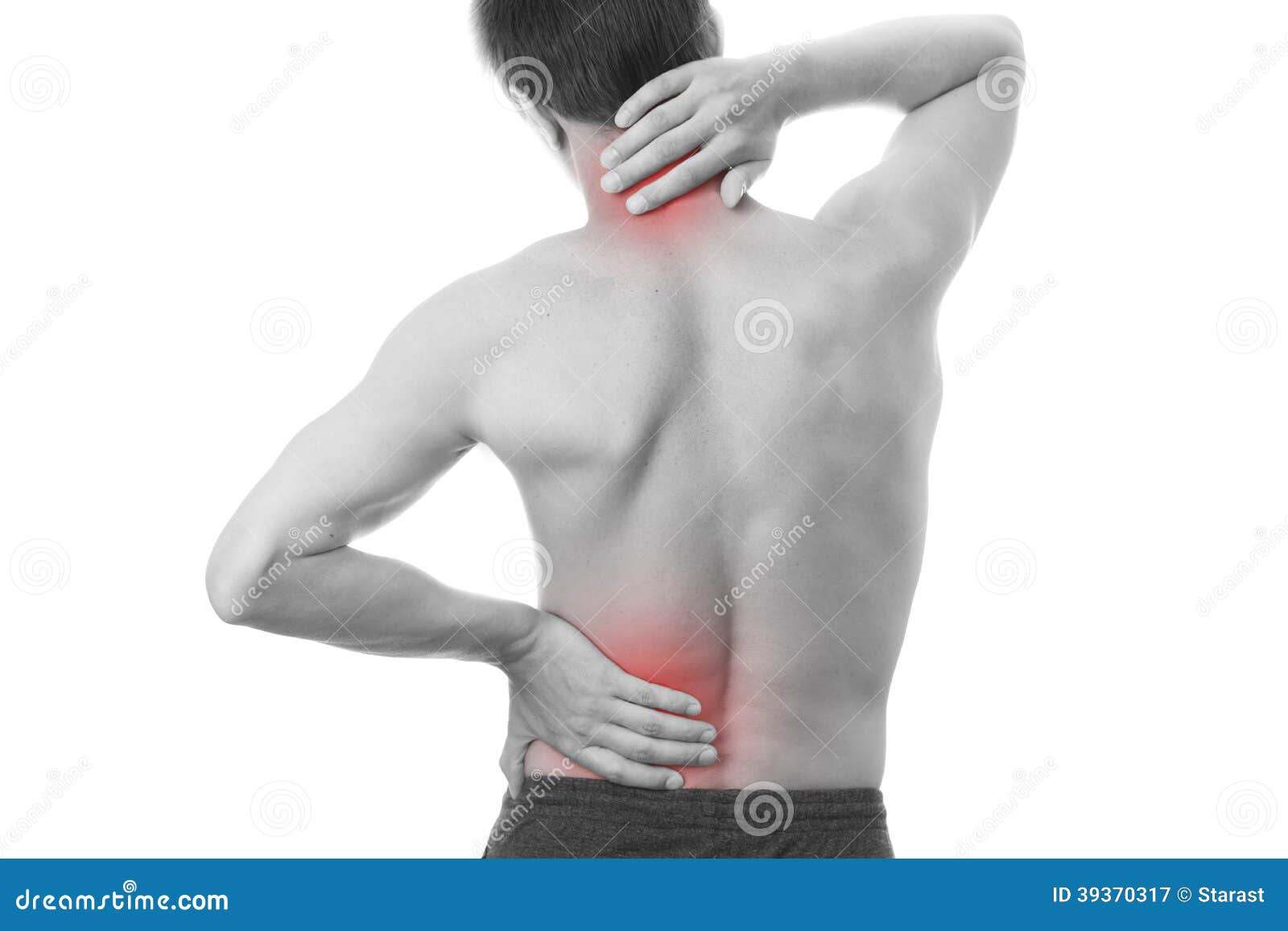 Back Pain, Fat Woman With Backache, Overweight Female Body Isolated On ...