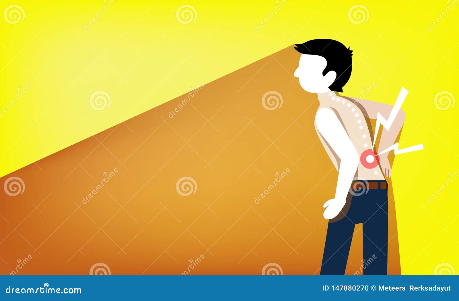 Back pain symptom stock illustration. Illustration of illness - 147880270
