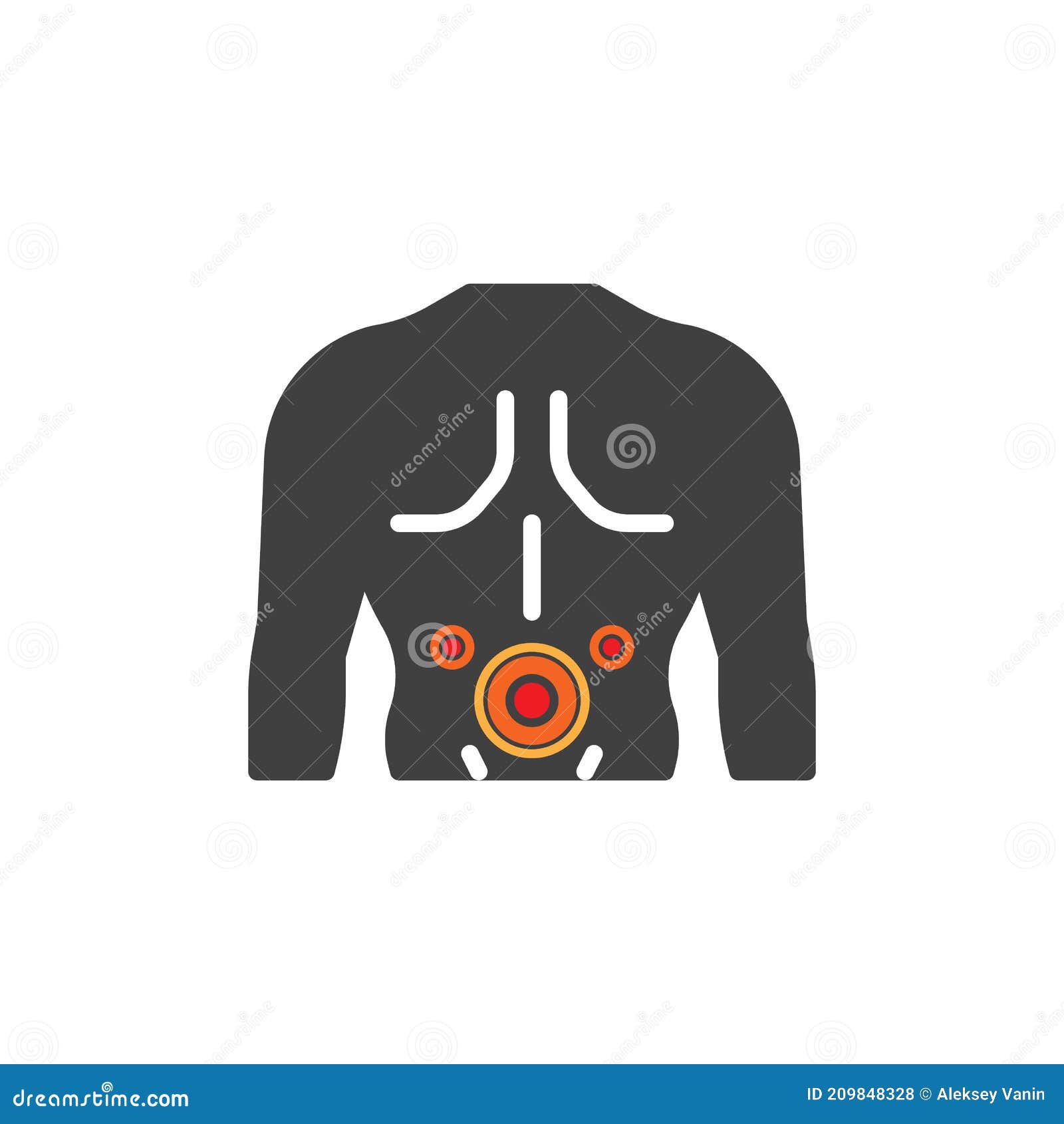 Back Pain Symptoms and Causes Vector Icon Stock Vector - Illustration ...